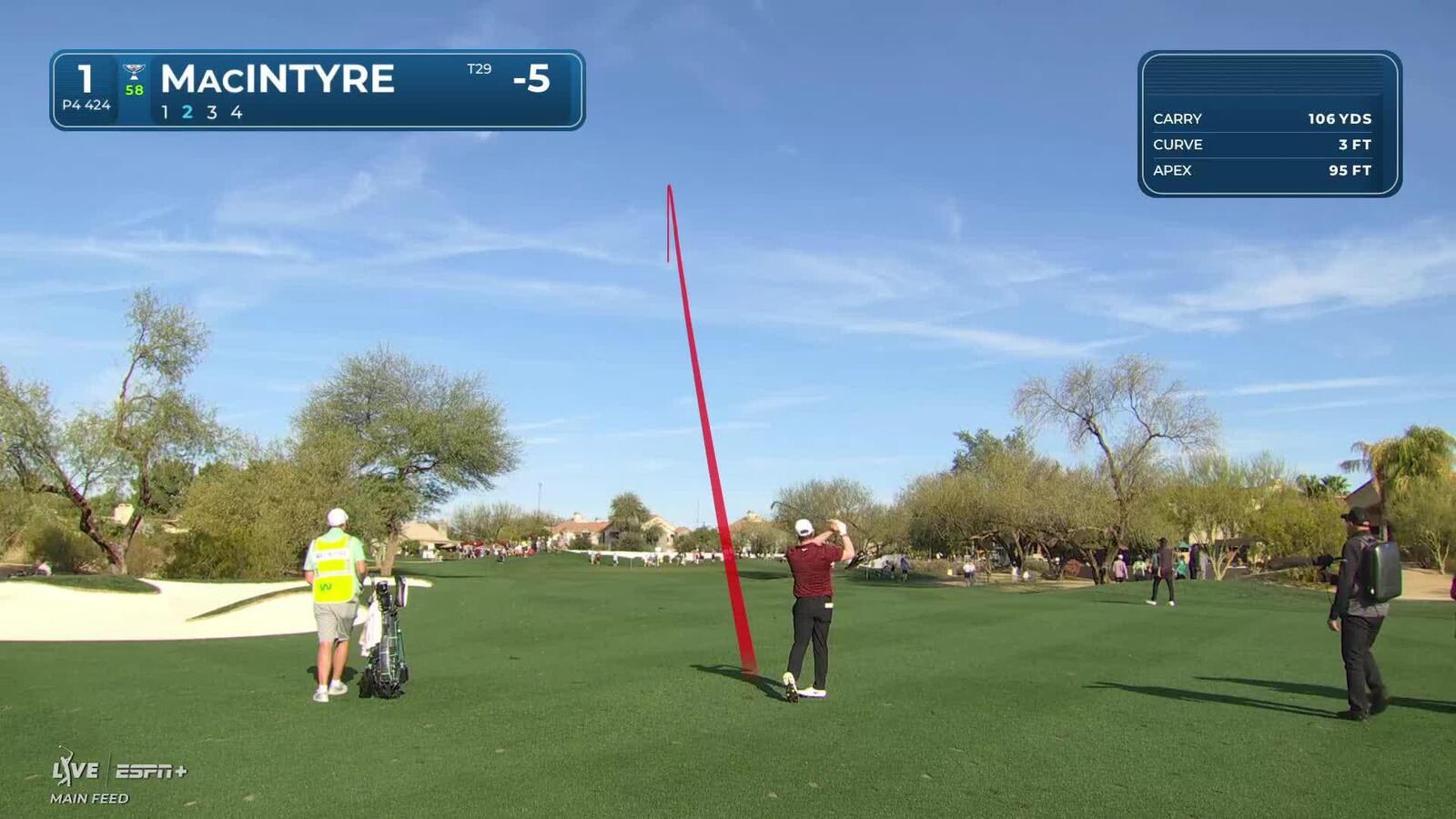Robert MacIntyre | Round 3 | 1st hole | Shot 2 | 2025 WM Phoenix Open
