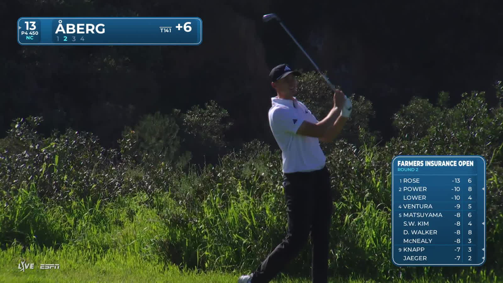 Ludvig Åberg | Round 2 | 13th hole | Shot 2 | 2026 Farmers
