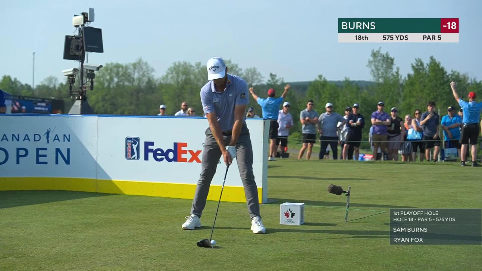 Sam Burns | Playoff 1 | 18th hole | Shot 1 | 2025 RBC Canadian