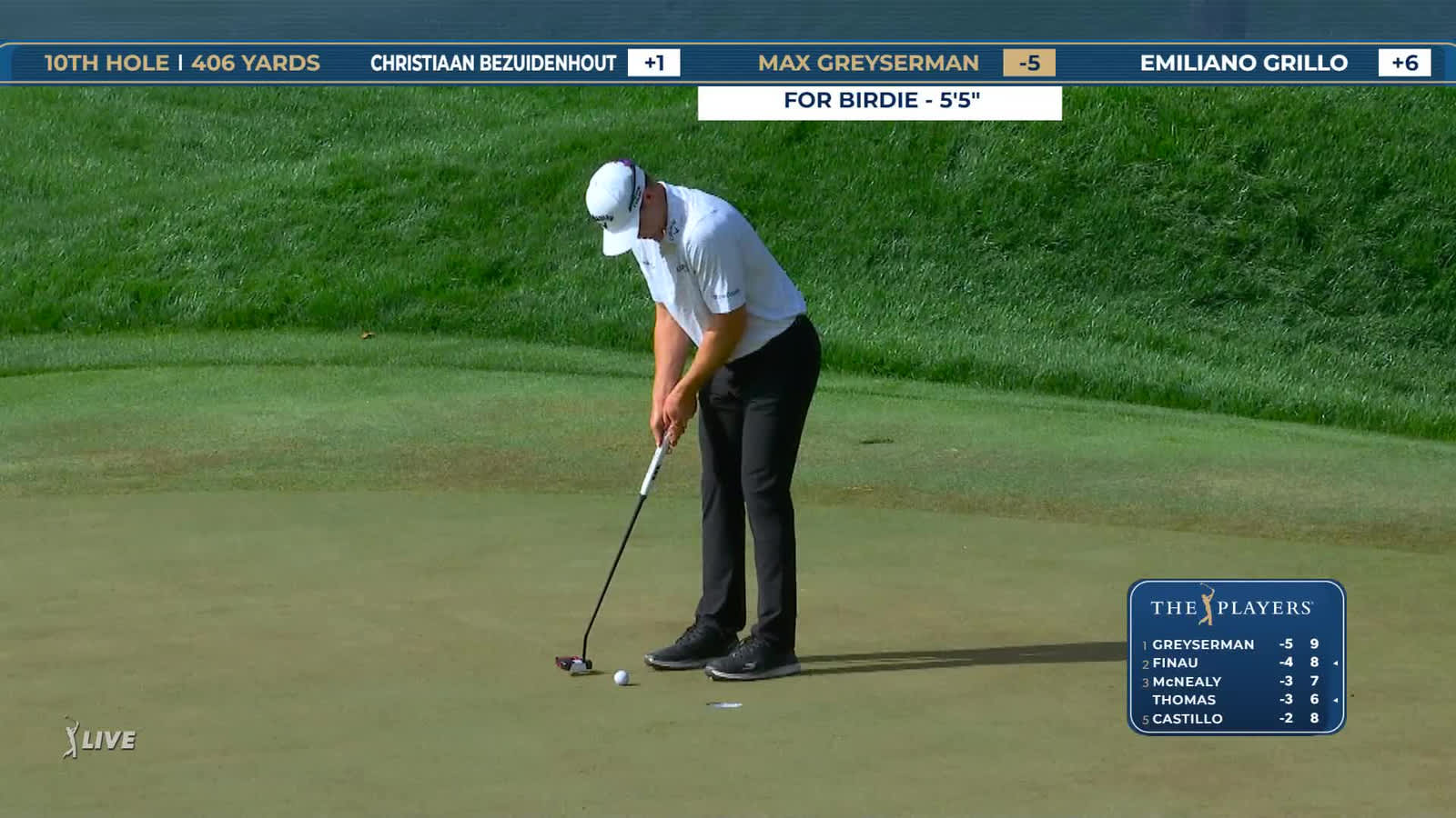 Max Greyserman | Round 1 | 10th hole | Shot 5 | 2026 THE PLAYERS