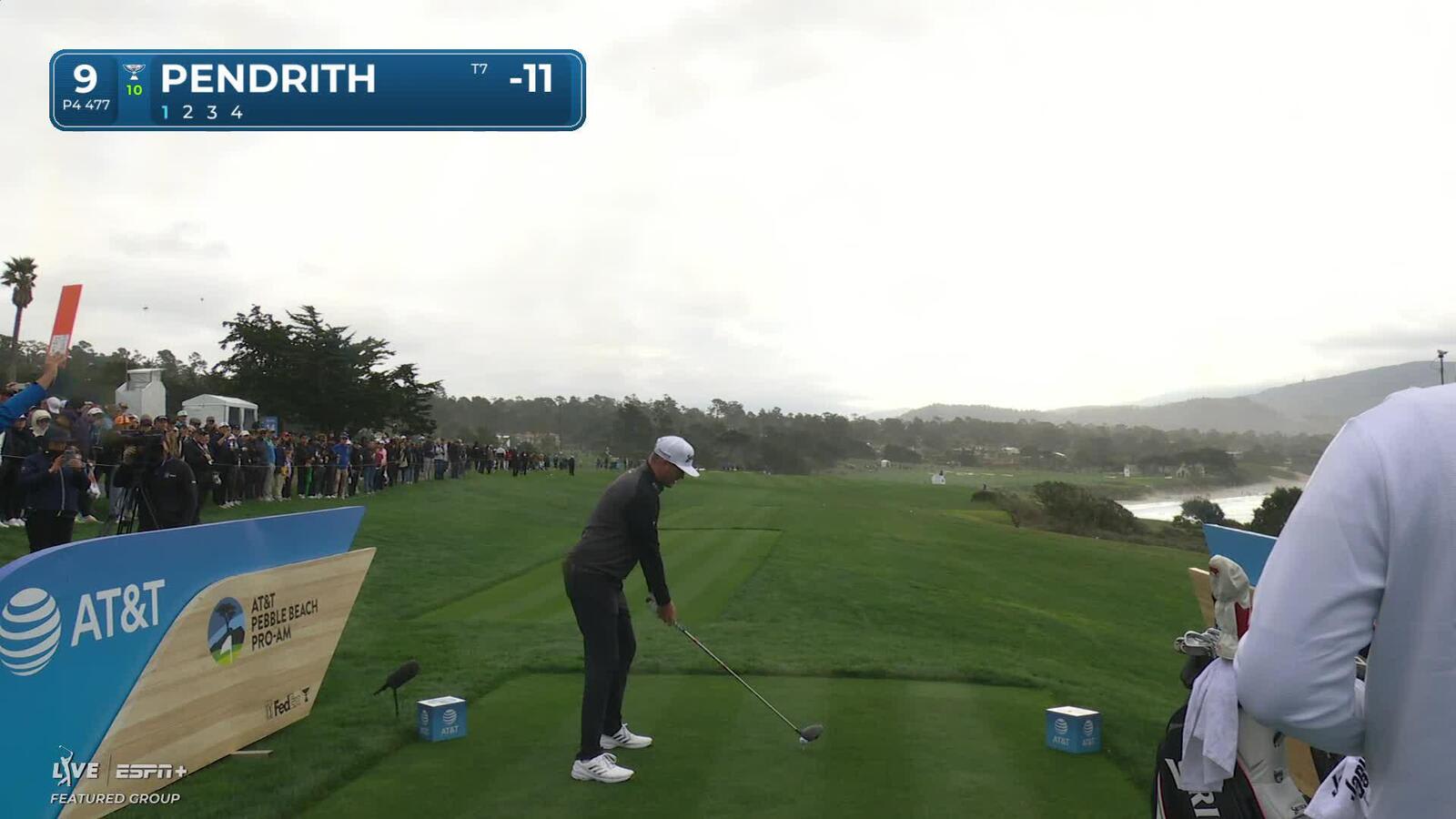 Taylor Pendrith | Round 3 | 9th hole | Shot 1 | 2025 AT&T Pebble Beach