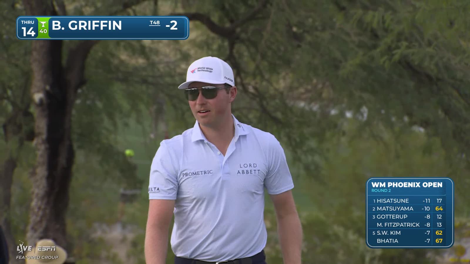 Ben Griffin | Round 2 | 14th hole | Shot 4 | 2026 WM Phoenix Open