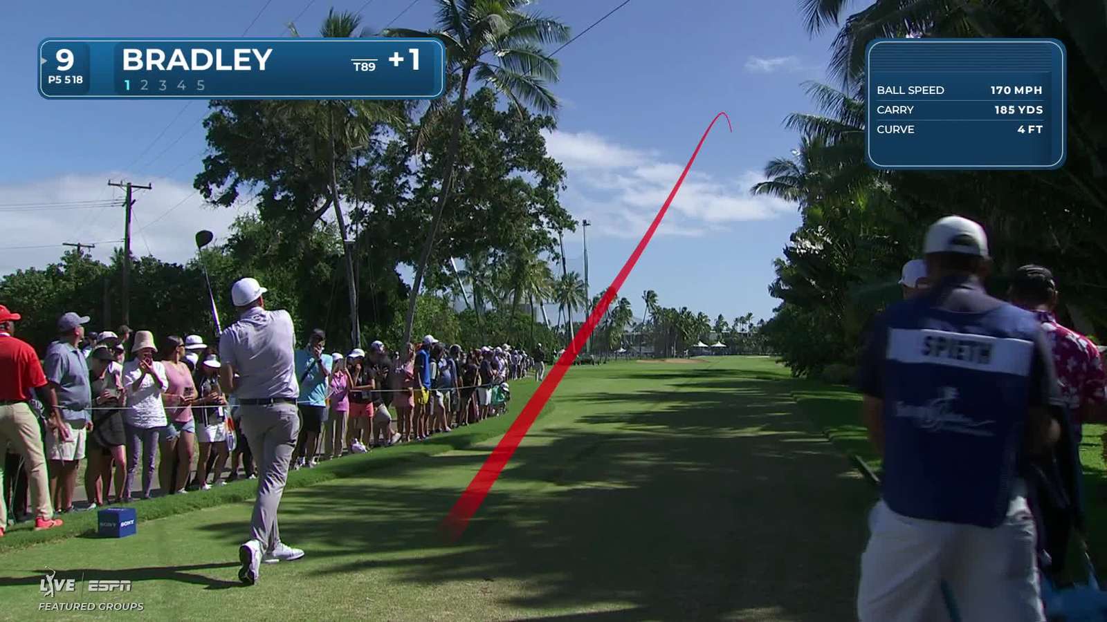 Keegan Bradley | Round 2 | 9th hole | Shot 1 | 2026 Sony Open