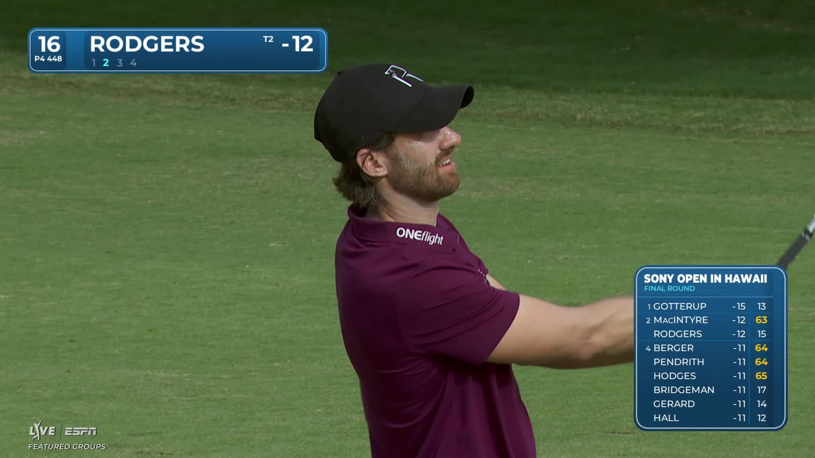Patrick Rodgers | Round 4 | 16th hole | Shot 2 | 2026 Sony Open