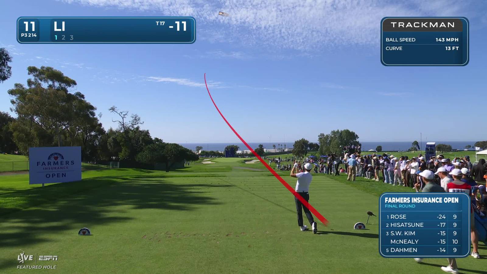 Haotong Li | Round 4 | 11th hole | Shot 1 | 2026 Farmers