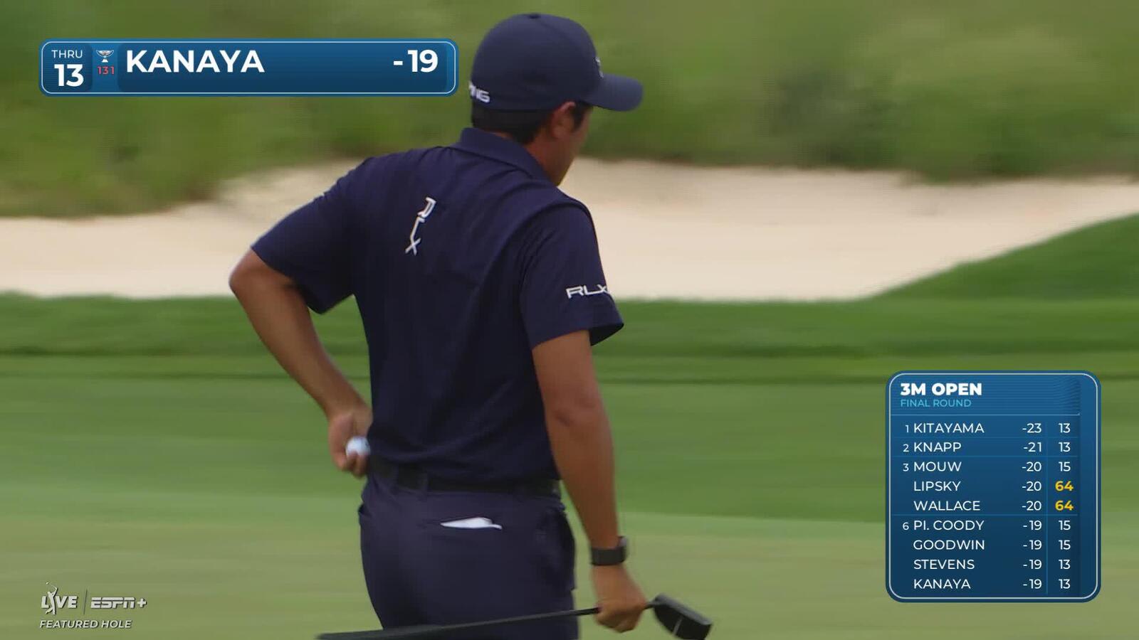 Takumi Kanaya | Round 4 | 13th hole | Shot 3 | 2025 3M Open