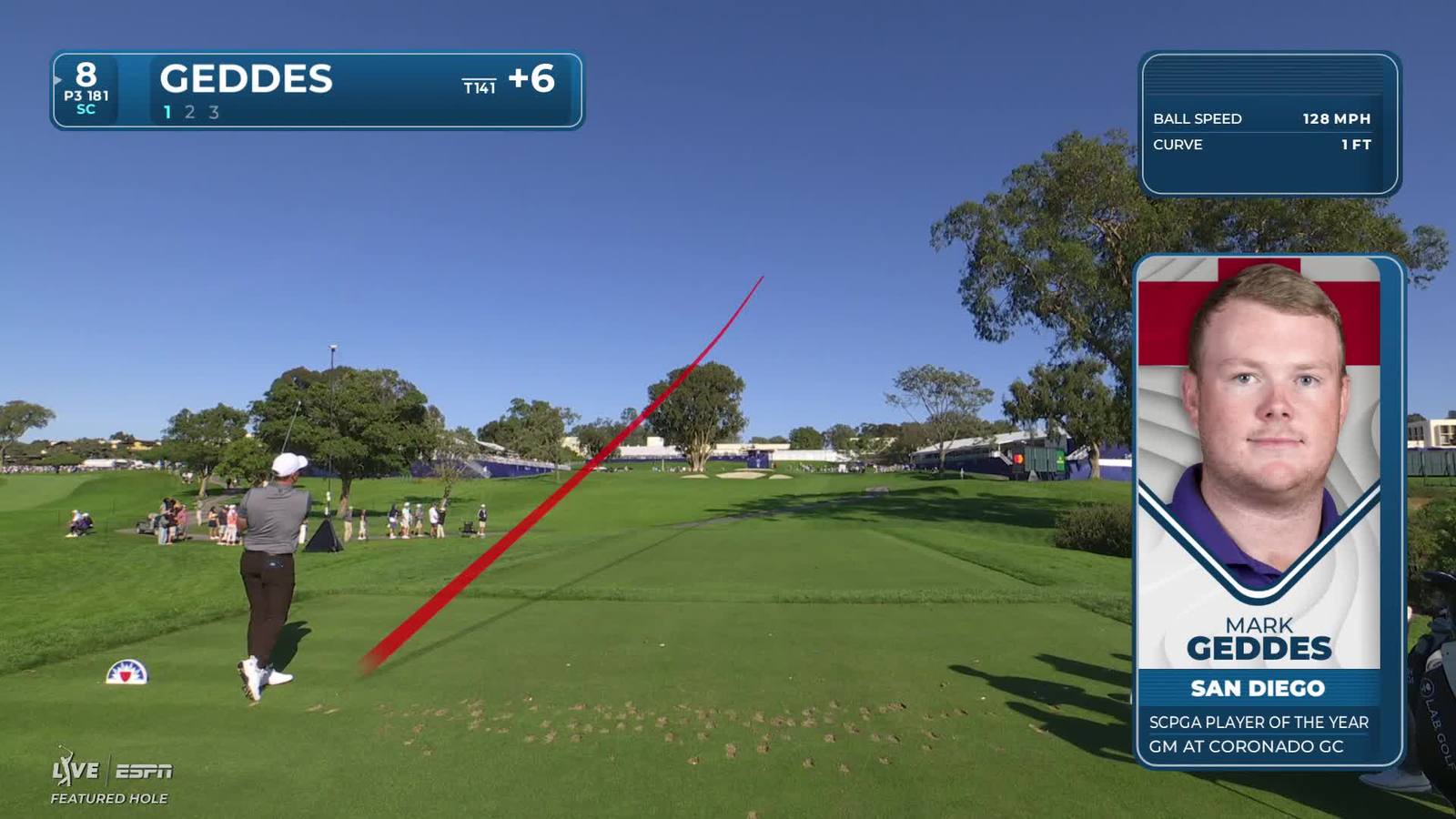 Mark Geddes | Round 2 | 8th hole | Shot 1 | 2026 Farmers