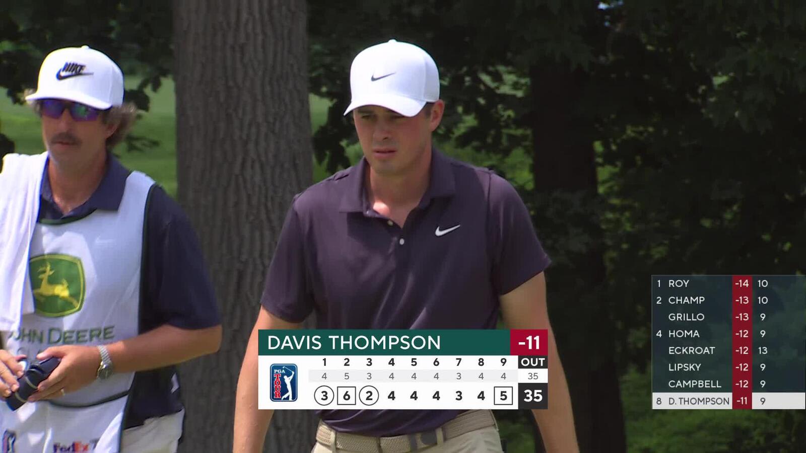 Davis Thompson | Round 3 | 9th hole | Shot 5 | 2025 John Deere