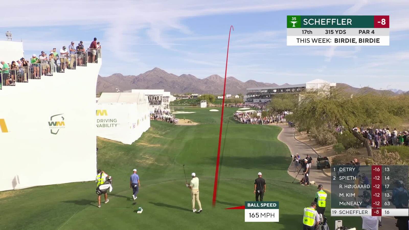 Scottie Scheffler | Round 3 | 17th hole | Shot 1 | 2025 WM Phoenix Open
