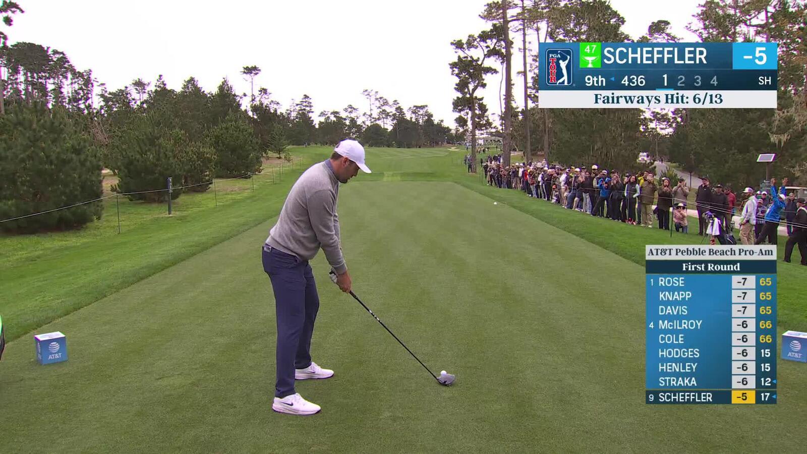 Scottie Scheffler | Round 1 | 9th hole | Shot 1 | 2025 AT&T Pebble Beach