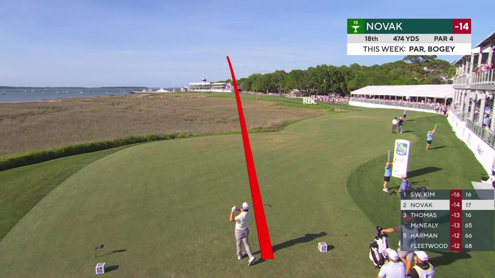 Andrew Novak | Round 3 | 18th hole | Shot 1 | 2025 RBC Heritage