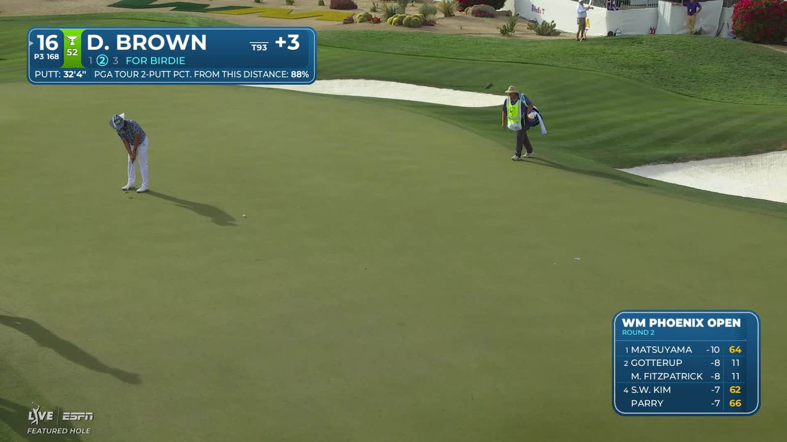 Daniel Brown | Round 2 | 16th hole | Shot 3 | 2026 WM Phoenix Open
