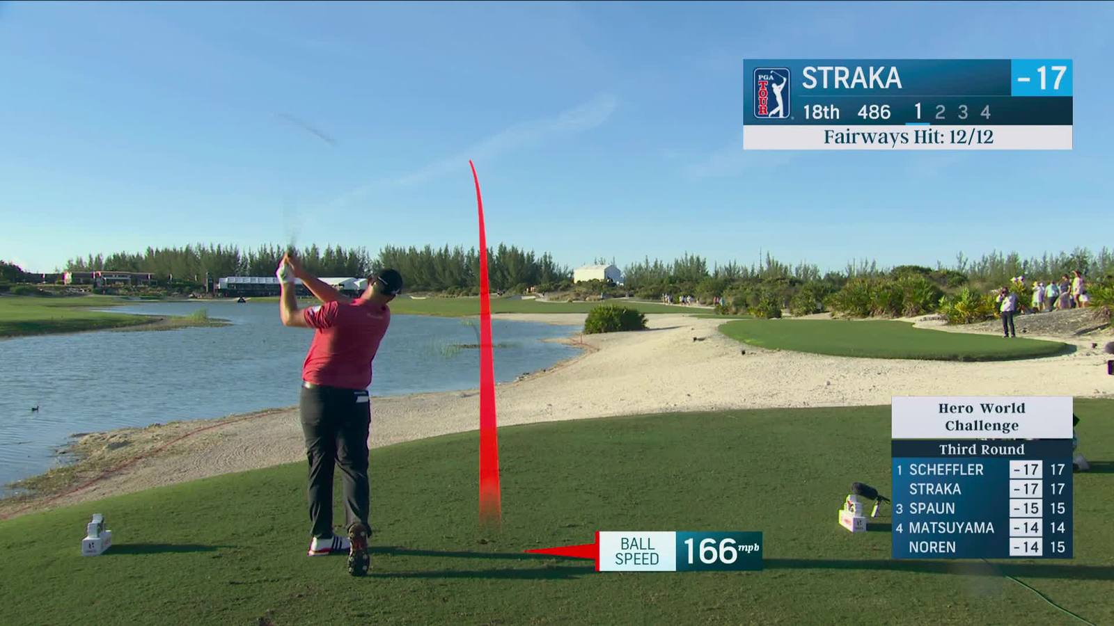 Sepp Straka | Round 3 | 18th hole | Shot 1 | 2025 Hero World Challenge