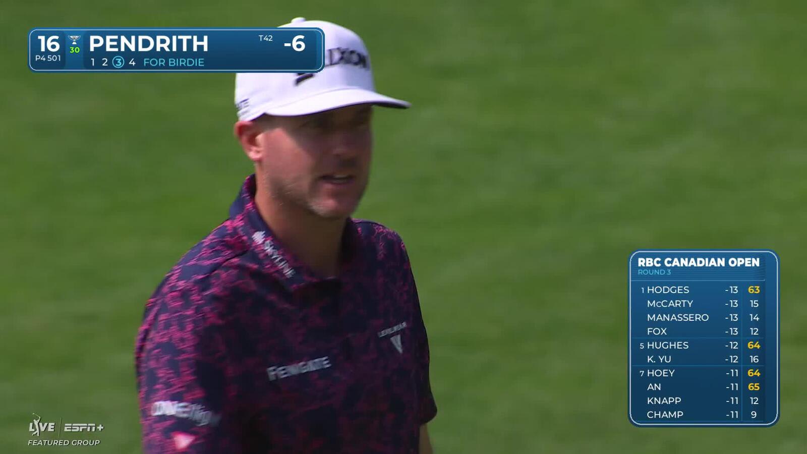 Taylor Pendrith | Round 3 | 16th hole | Shot 3 | 2025 RBC Canadian