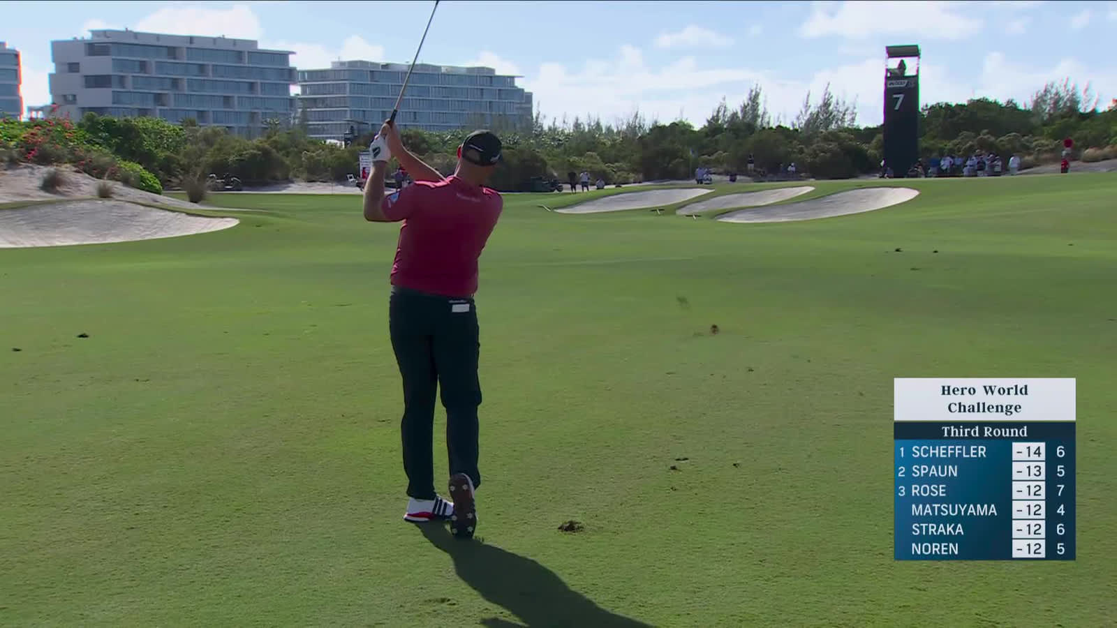 Sepp Straka | Round 3 | 7th hole | Shot 2 | 2025 Hero World Challenge