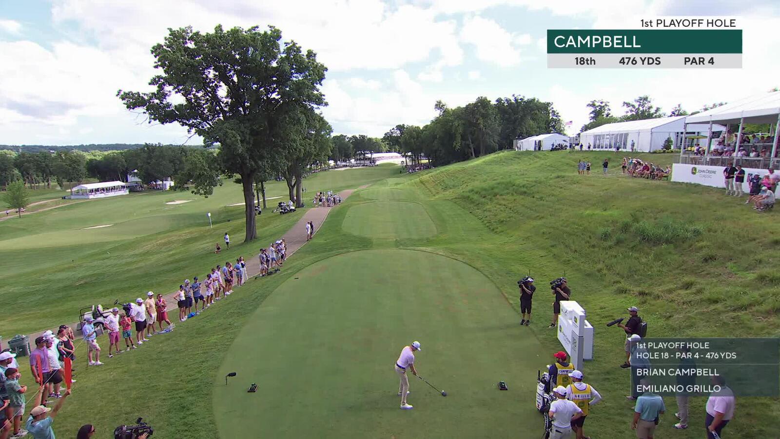 Brian Campbell | Playoff 1 | 18th hole | Shot 1 | 2025 John Deere