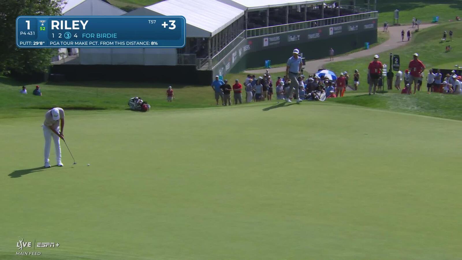 Davis Riley | Round 3 | 1st hole | Shot 3 | 2025 Travelers