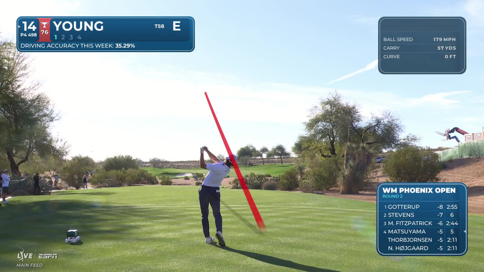 Cameron Young | Round 2 | 14th hole | Shot 1 | 2026 WM Phoenix Open