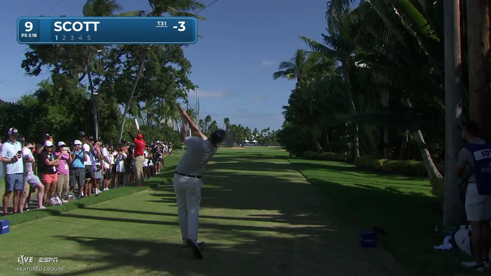Adam Scott | Round 2 | 9th hole | Shot 1 | 2026 Sony Open