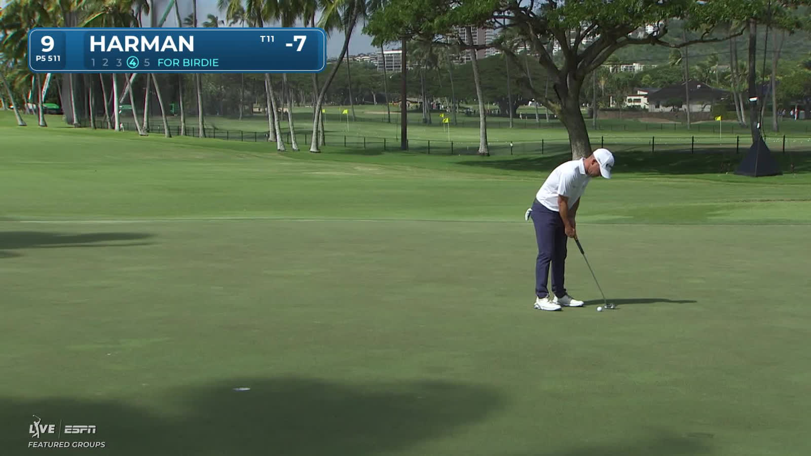 Brian Harman | Round 3 | 9th hole | Shot 5 | 2026 Sony Open