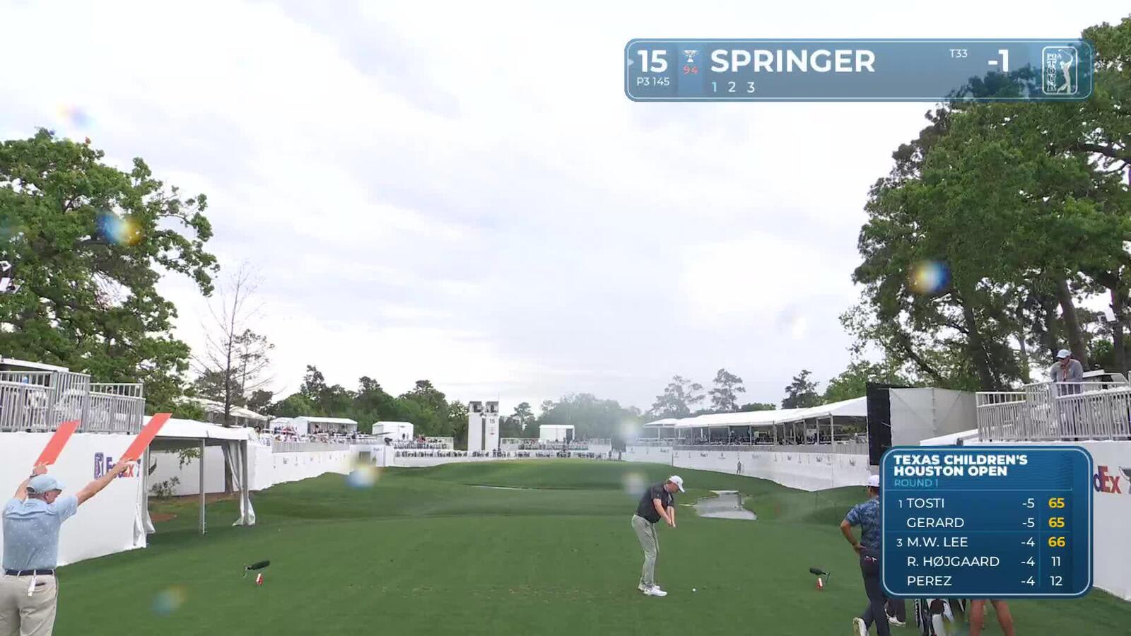 Hayden Springer | Round 1 | 15th hole | Shot 1 | 2025 Houston Open