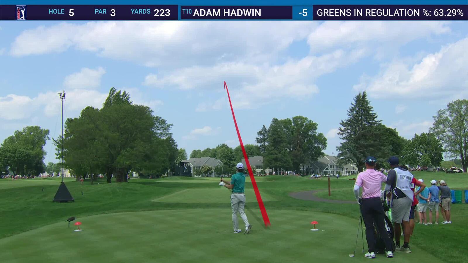 Adam Hadwin | Round 2 | 5th hole | Shot 1 | 2025 Travelers