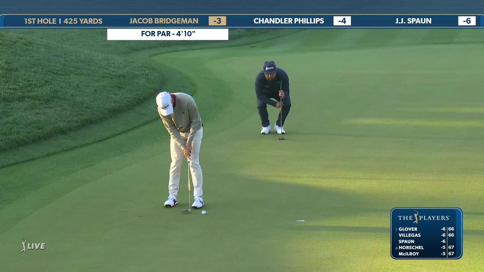 Jacob Bridgeman | Round 2 | 1st hole | Shot 4 | 2025 THE PLAYERS