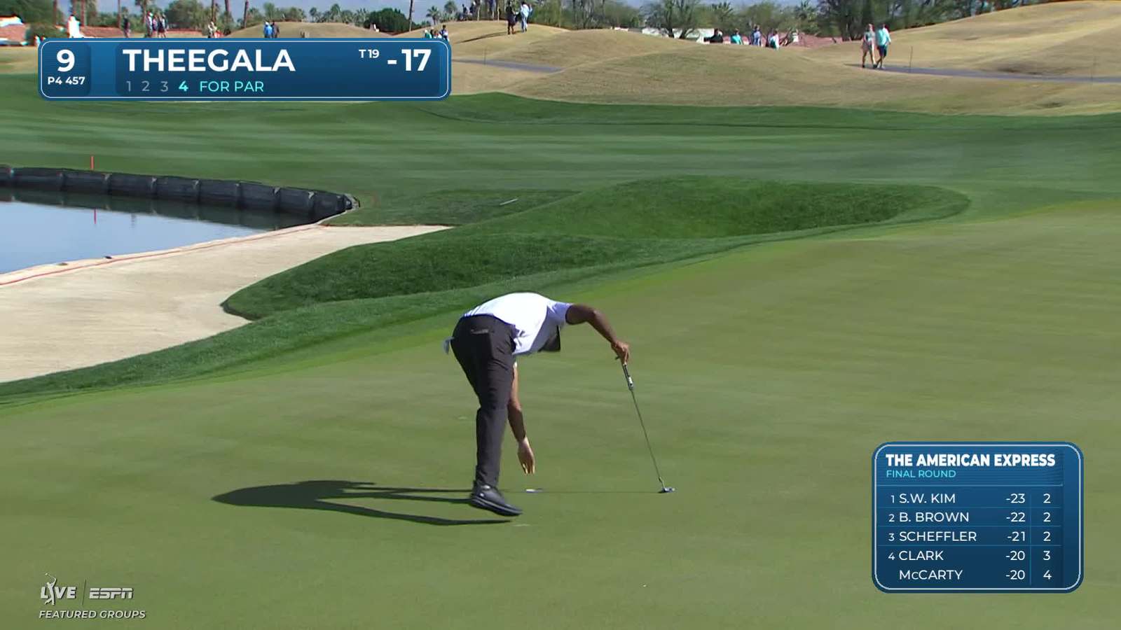 Sahith Theegala | Round 4 | 9th hole | Shot 4 | 2026 The American Express