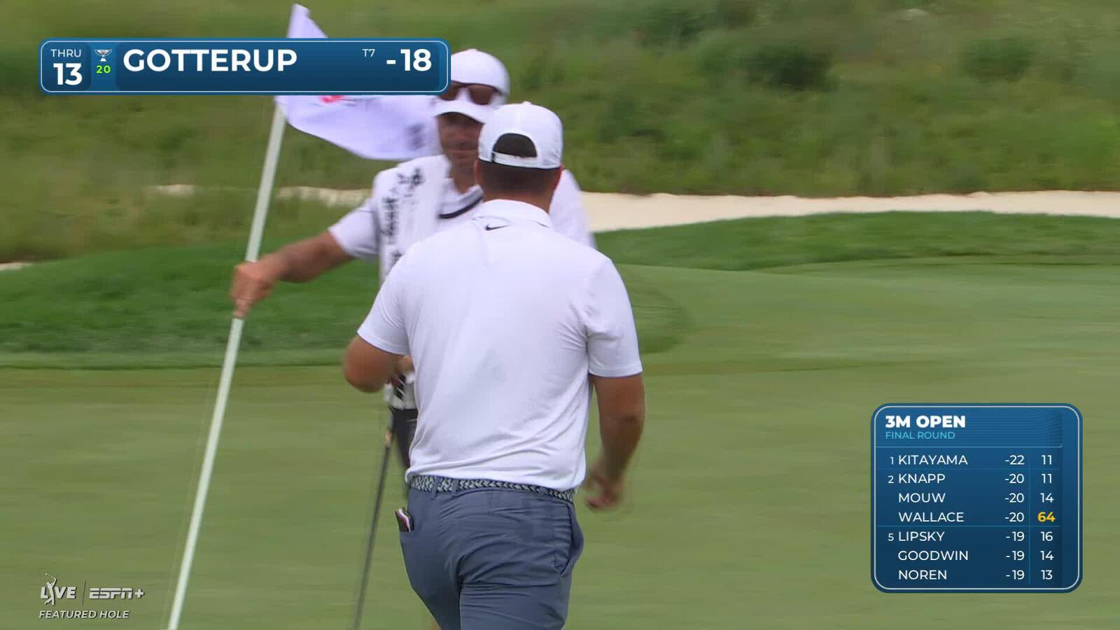 Chris Gotterup | Round 4 | 13th hole | Shot 3 | 2025 3M Open