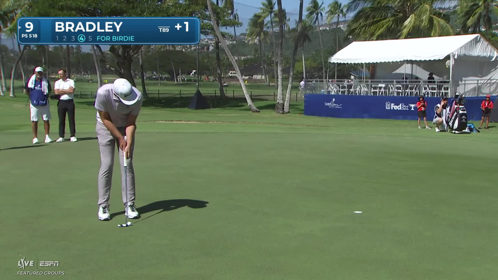 Keegan Bradley | Round 2 | 9th hole | Shot 4 | 2026 Sony Open