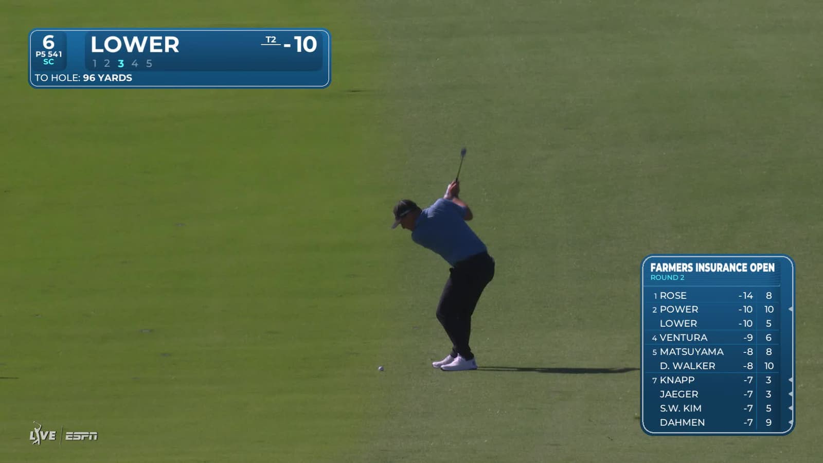 Justin Lower | Round 2 | 6th hole | Shot 3 | 2026 Farmers