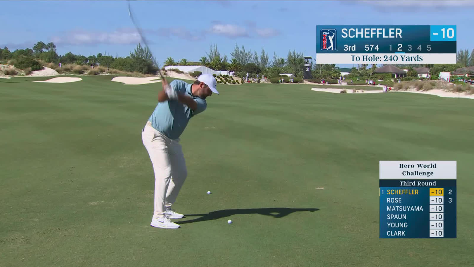 Scottie Scheffler | Round 3 | 3rd hole | Shot 2 | 2025 Hero World Challenge