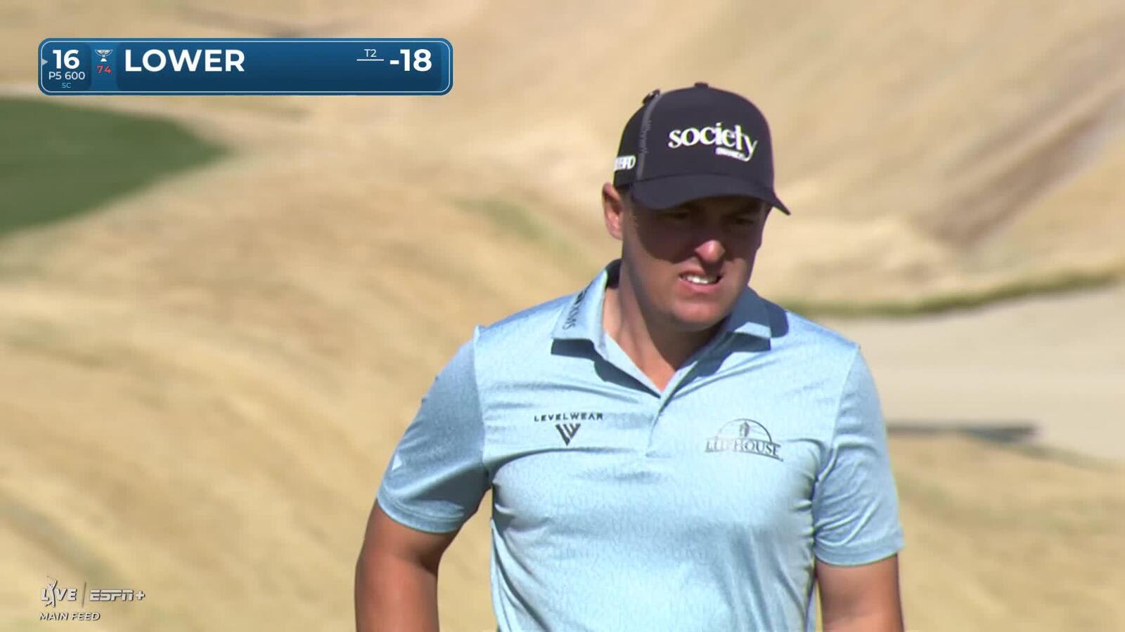 Justin Lower | Round 3 | 16th hole | Shot 4 | 2025 The American Express