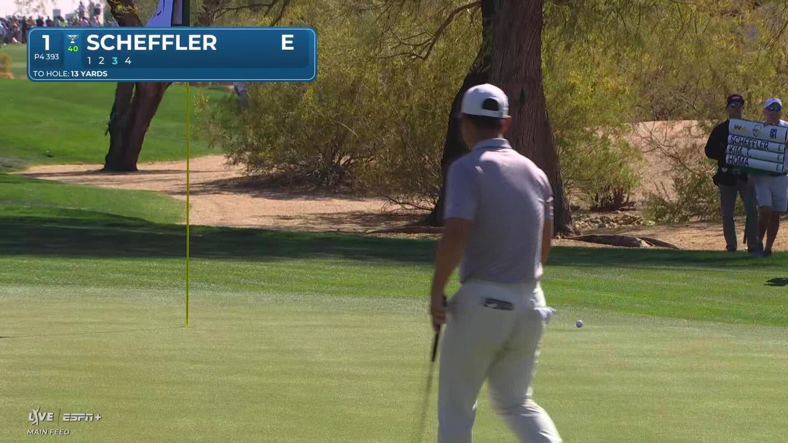 Scottie Scheffler | Round 1 | 1st hole | Shot 3 | 2025 WM Phoenix Open