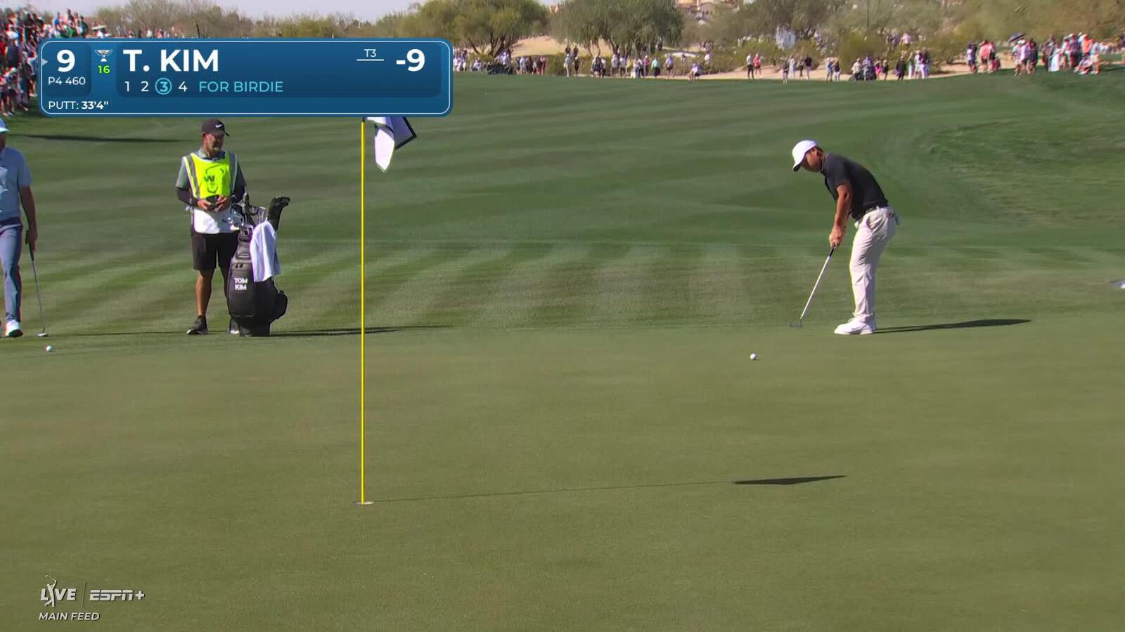 Tom Kim | Round 2 | 9th hole | Shot 3 | 2025 WM Phoenix Open
