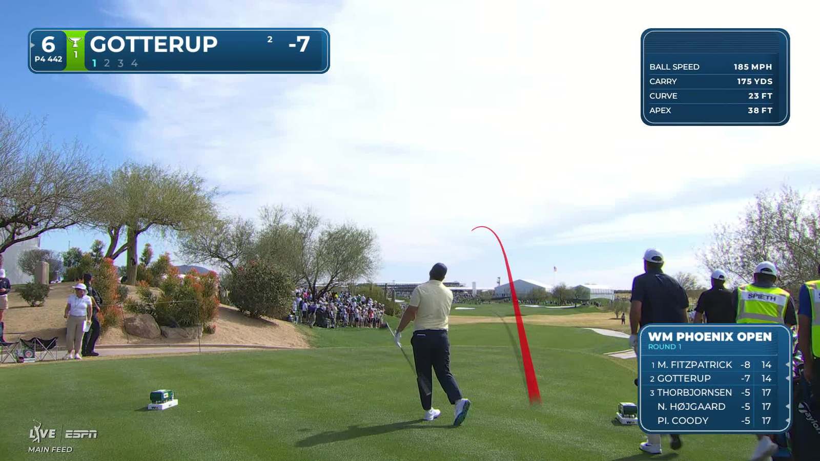 Chris Gotterup | Round 1 | 6th hole | Shot 1 | 2026 WM Phoenix Open