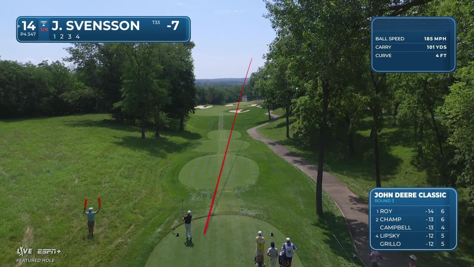Jesper Svensson | Round 3 | 14th hole | Shot 1 | 2025 John Deere
