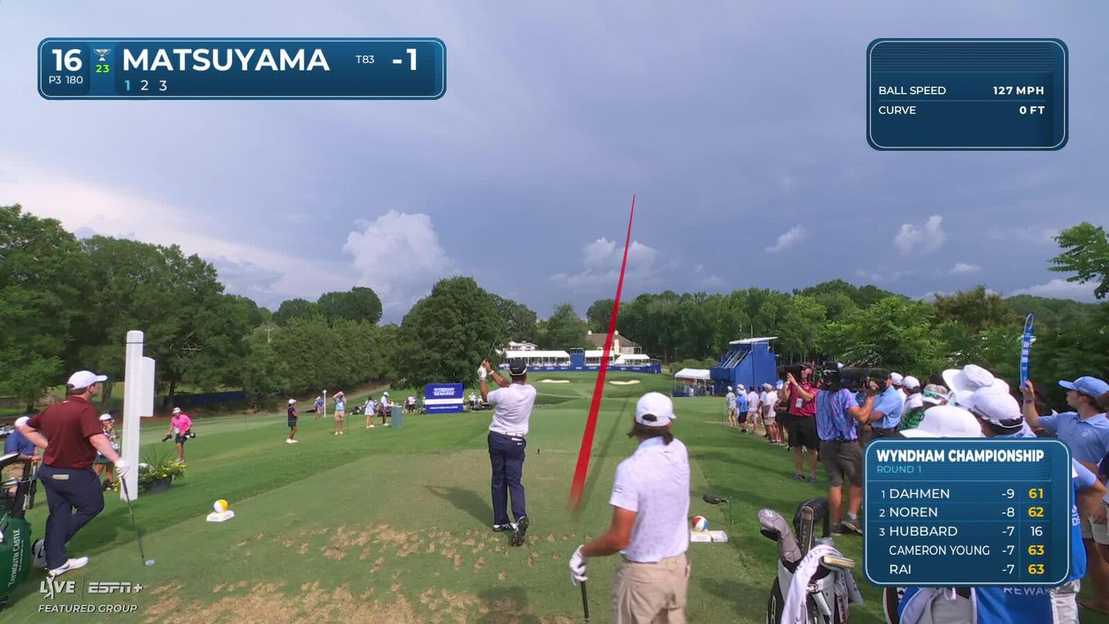 Hideki Matsuyama | Round 1 | 16th hole | Shot 1 | 2025 Wyndham