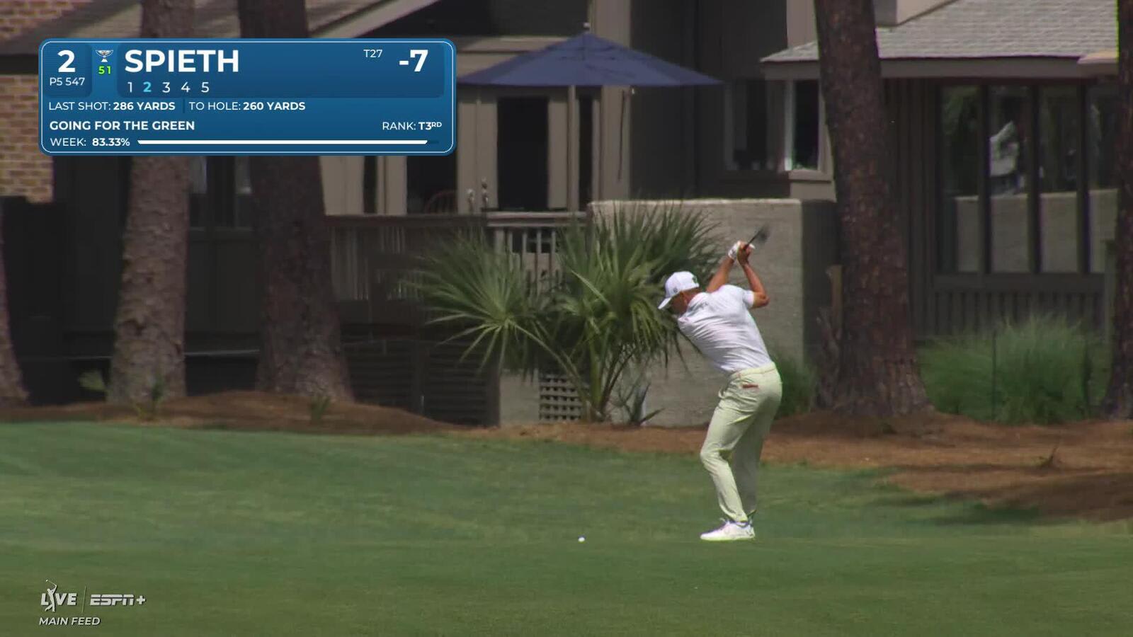 Jordan Spieth | Round 4 | 2nd hole | Shot 2 | 2025 RBC Heritage