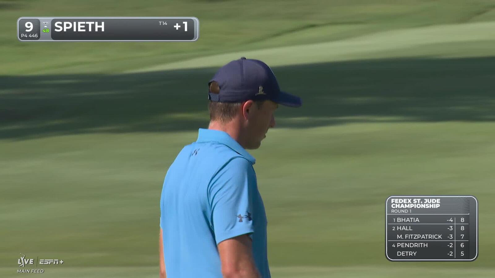 Jordan Spieth | Round 1 | 9th hole | Shot 3 | 2025 FedEx St. Jude