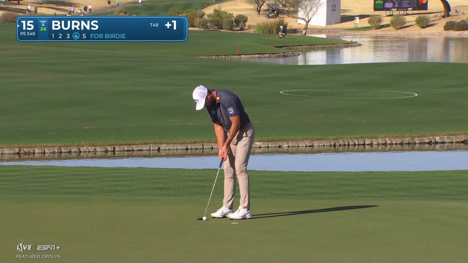 Sam Burns | Round 1 | 15th hole | Shot 4 | 2025 WM Phoenix Open