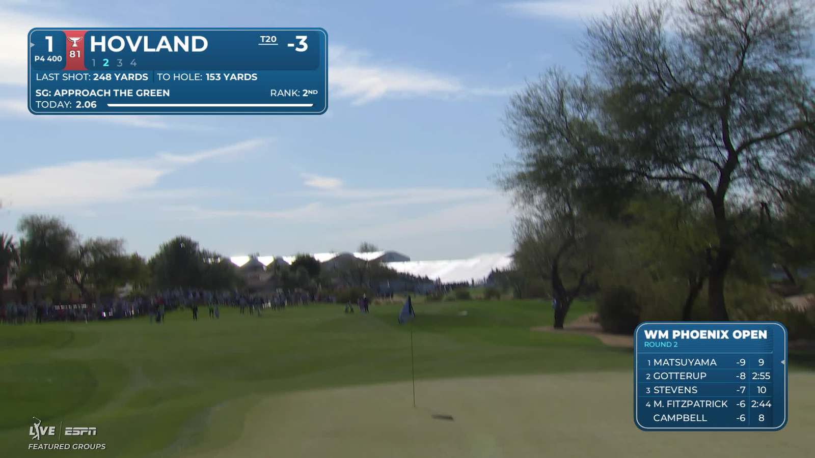 Viktor Hovland | Round 2 | 1st hole | Shot 2 | 2026 WM Phoenix Open