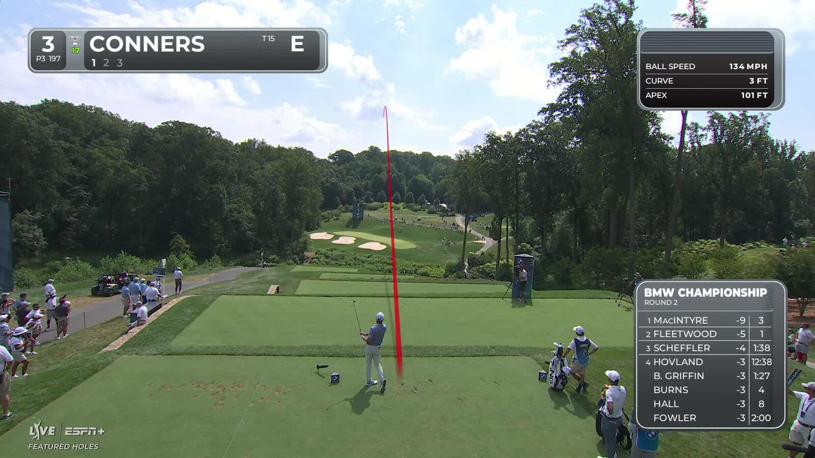 Corey Conners | Round 2 | 3rd hole | Shot 1 | 2025 BMW Championship