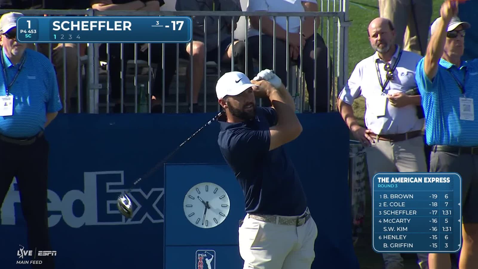 Scottie Scheffler | Round 3 | 1st hole | Shot 1 | 2026 The American Express