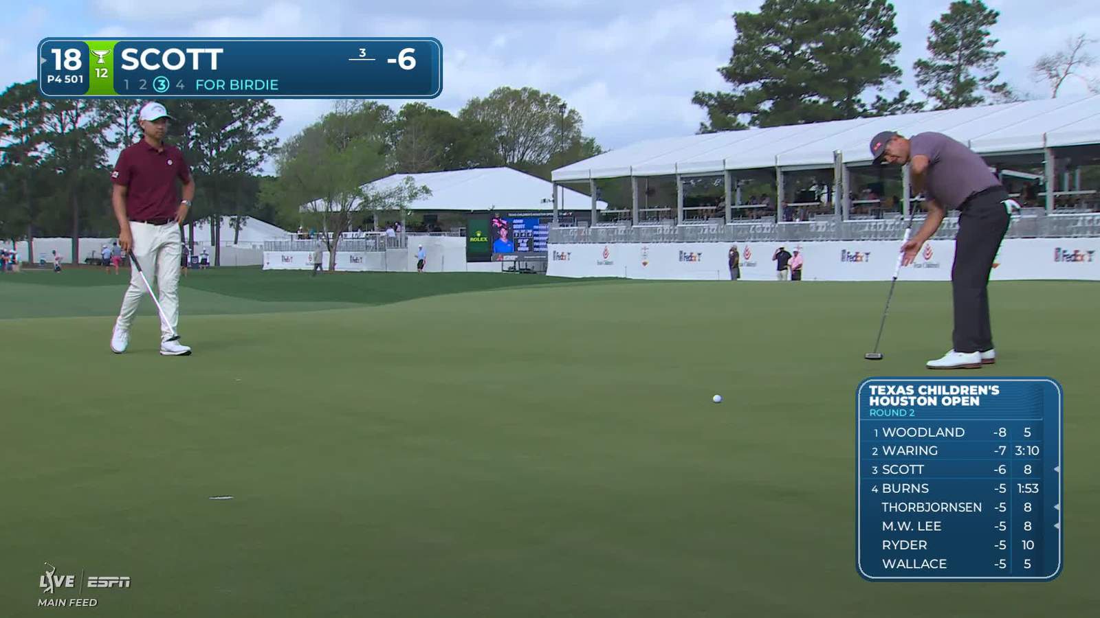 Adam Scott | Round 2 | 18th hole | Shot 3 | 2026 Texas Children's
