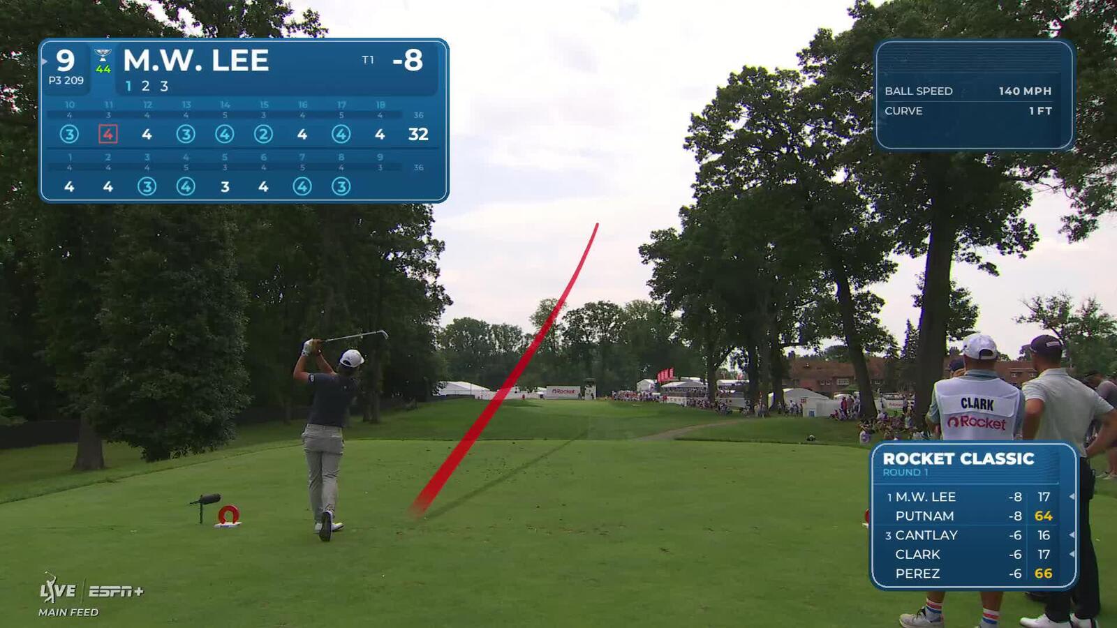 Min Woo Lee | Round 1 | 9th hole | Shot 1 | 2025 Rocket Classic