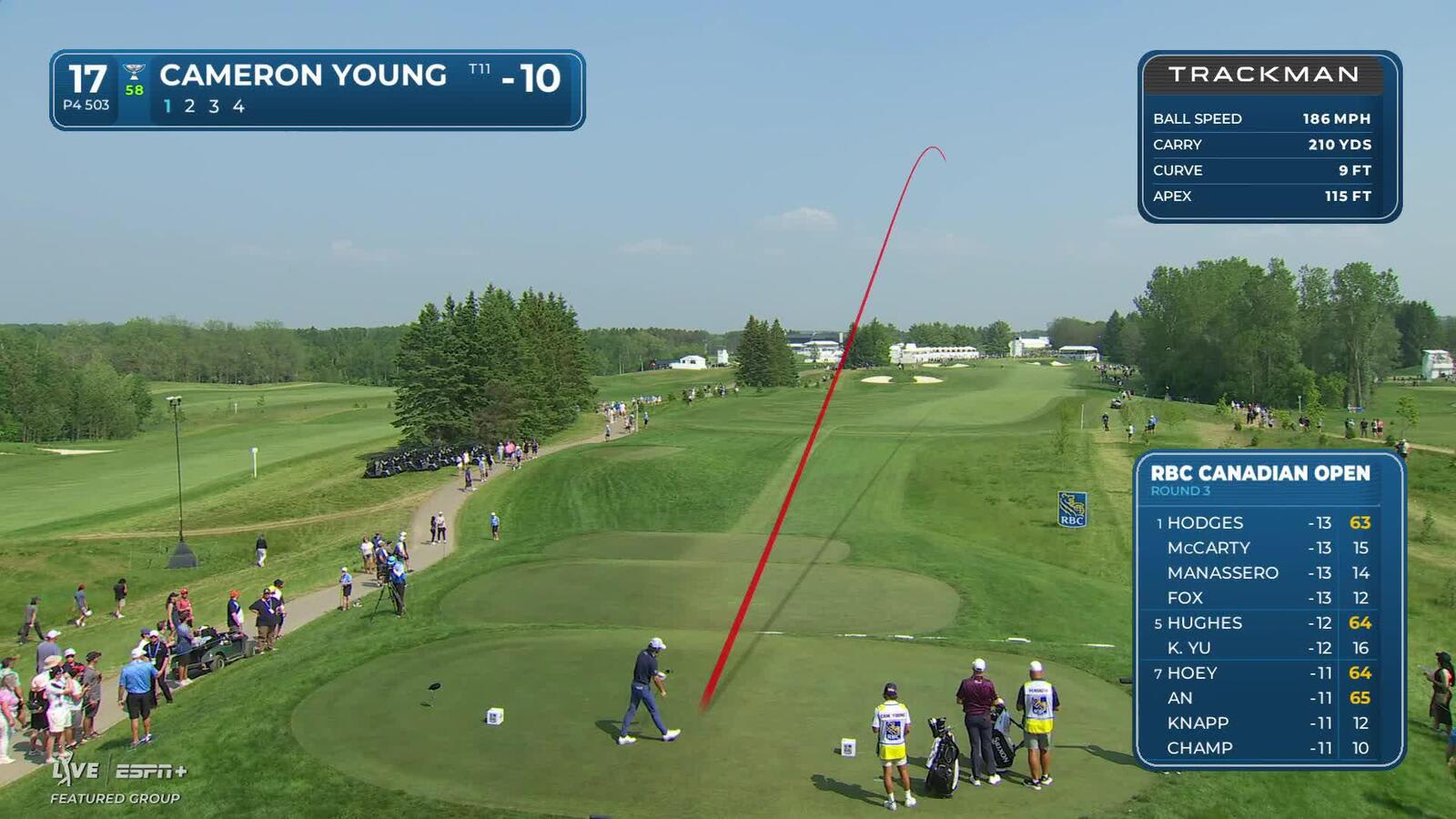 Cameron Young | Round 3 | 17th hole | Shot 1 | 2025 RBC Canadian