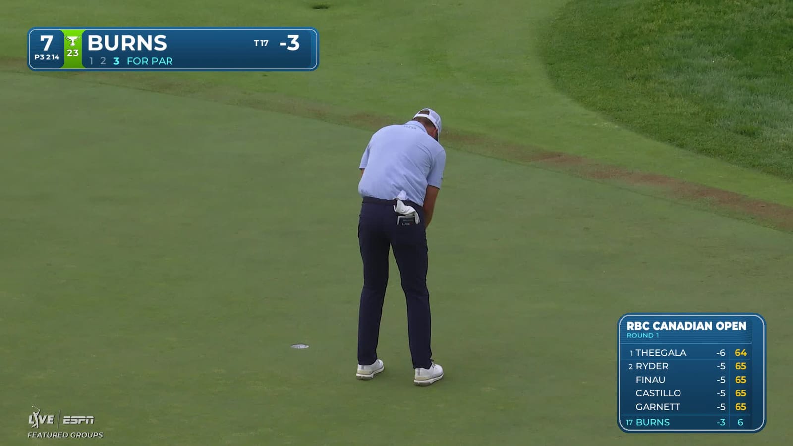 Sam Burns | Round 1 | 7th hole | Shot 3 | 2026 RBC Canadian