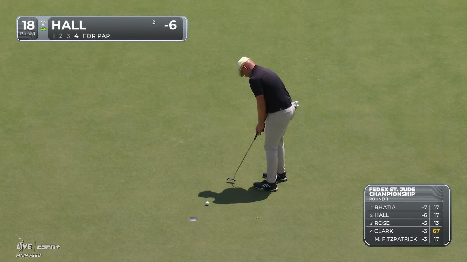 Harry Hall | Round 1 | 18th hole | Shot 4 | 2025 FedEx St. Jude