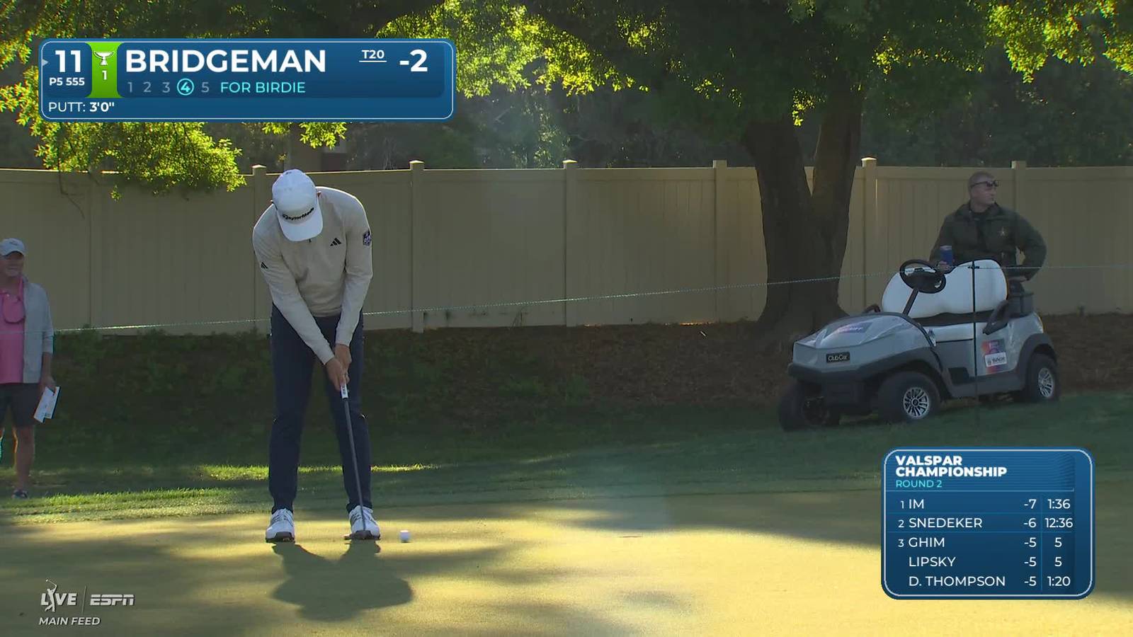 Jacob Bridgeman | Round 2 | 11th hole | Shot 4 | 2026 Valspar